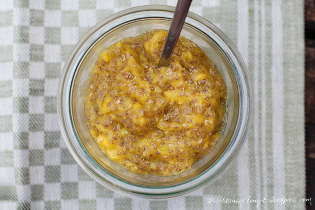 amaranth-porridge mit mango chia marmelade